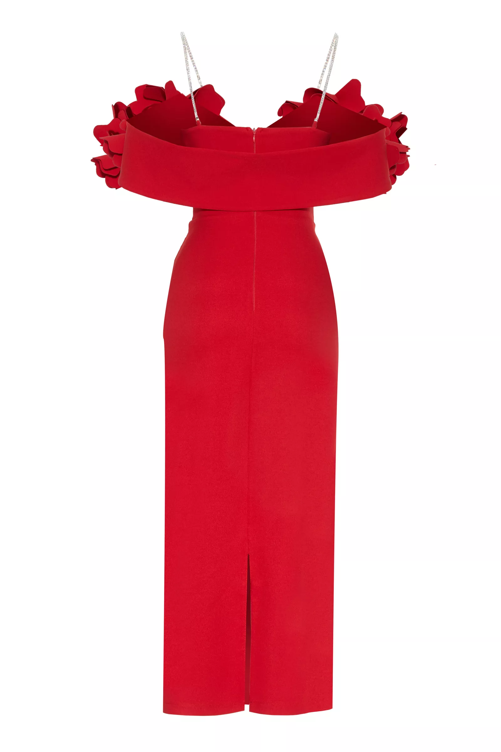 Red Crepe Sleeveless Maxi Dress-965117-013 | Crape Dresses | KeiKei
